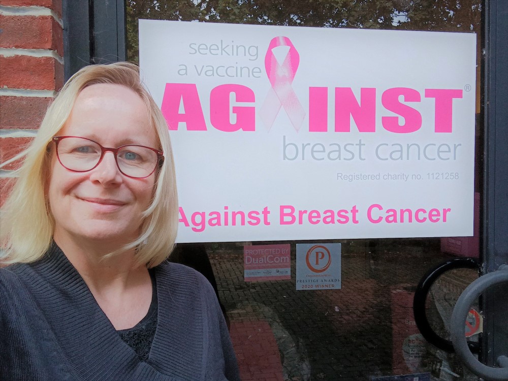 Sara volunteers at head office - Against Breast Cancer